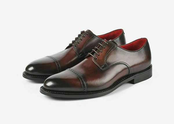 Handmade Toned Leather Men's Derby Fashion Lace Up Oxford Dress Shoes ...